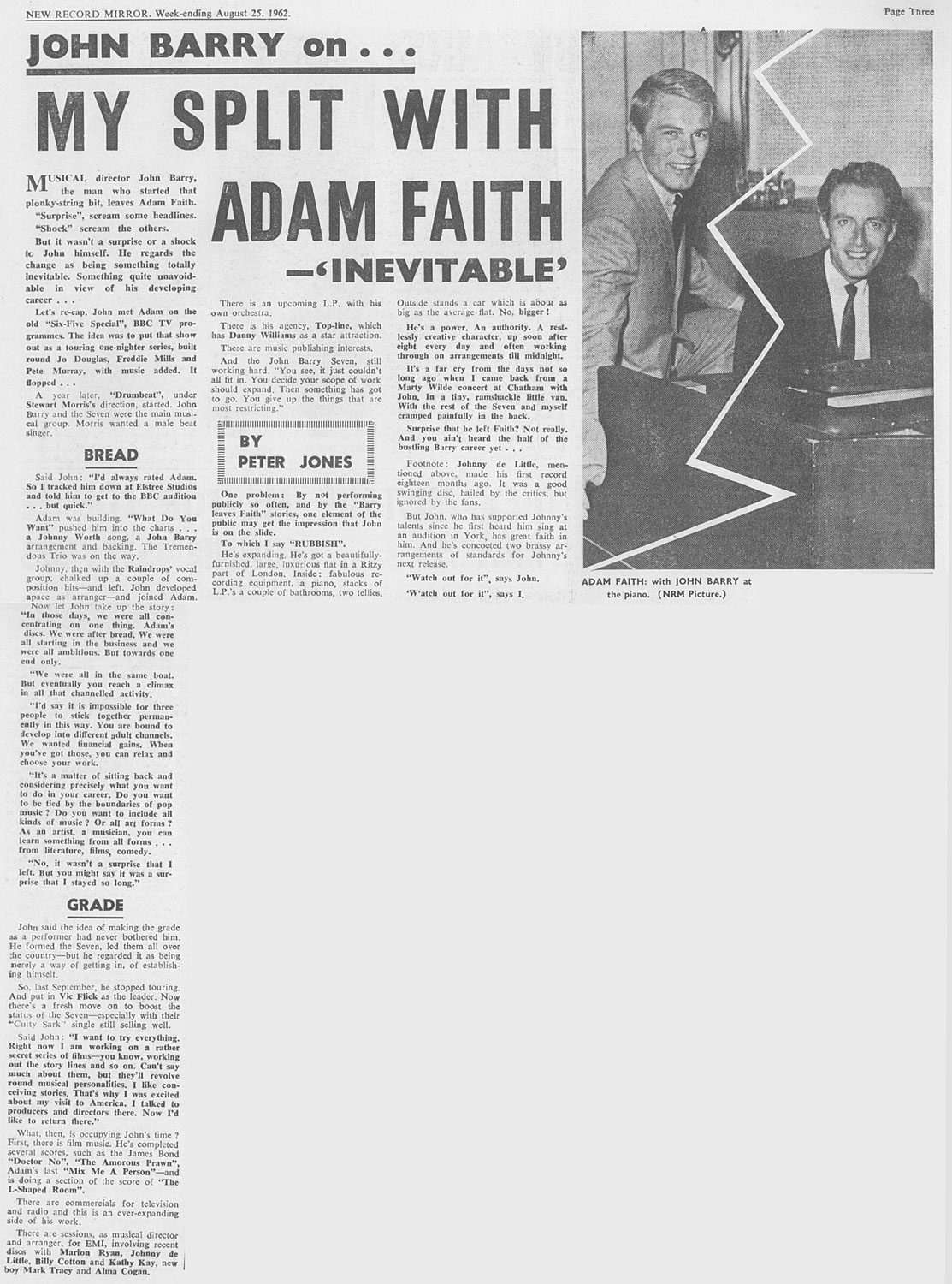 Adam Faith - the archives